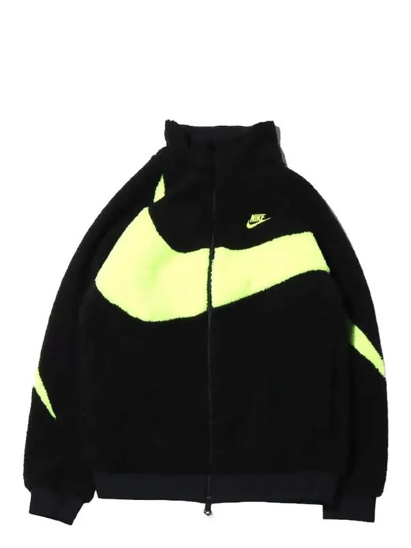 Nike Big Swoosh Reversible Boa Jacket - Black Neon