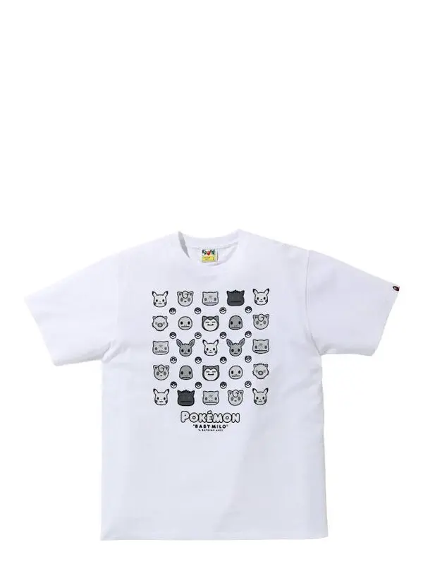 A BATHING APE X Pokemon Monotone Tee Shirt #4 - White