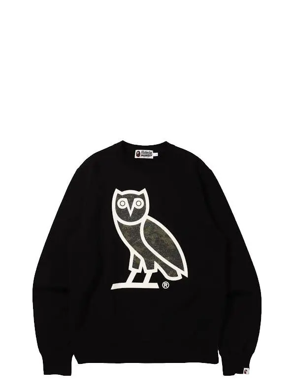 BAPE X Ovo Glass Beads Camo Crewneck - Black