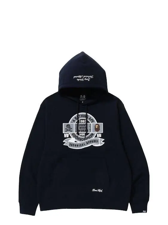 BAPE X Neighborhood Relaxed Fit Pullover Hoodie - Navy Blue