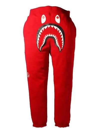 A BATHING APE X Ovo Woodland Camo Shark Reversible Sweatpants - Red