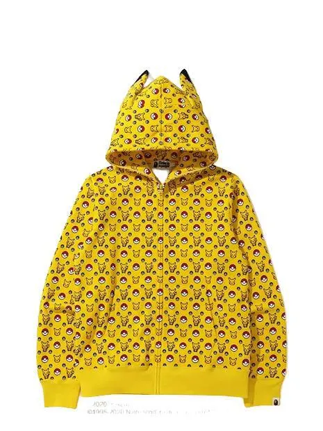 BAPE X Pokemon Full Zip Hoodie - Yellow