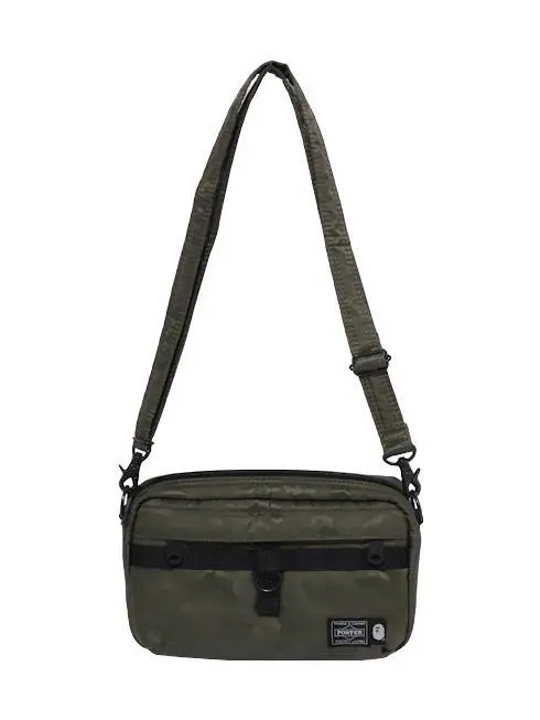A BATHING APE X Porter Solid Camo Shoulder Bag - Olive Drab