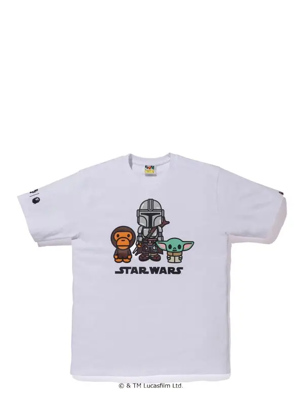A BATHING APE X Star Wars The Child Mandalorian Baby Milo Tee Shirt - White