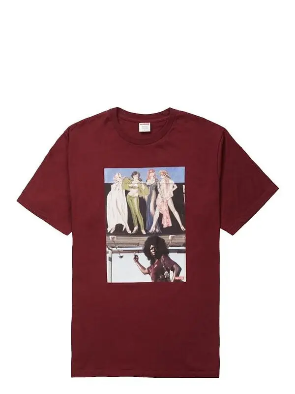 Supreme American Picture Tee Shirt - Burgundy