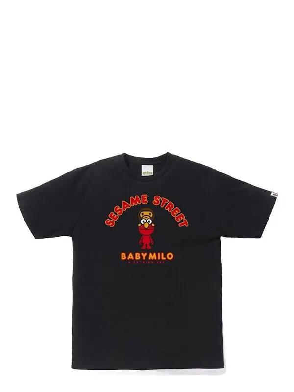 A BATHING APE X Sesame Street Milo & Elmo Tee Shirt - Black