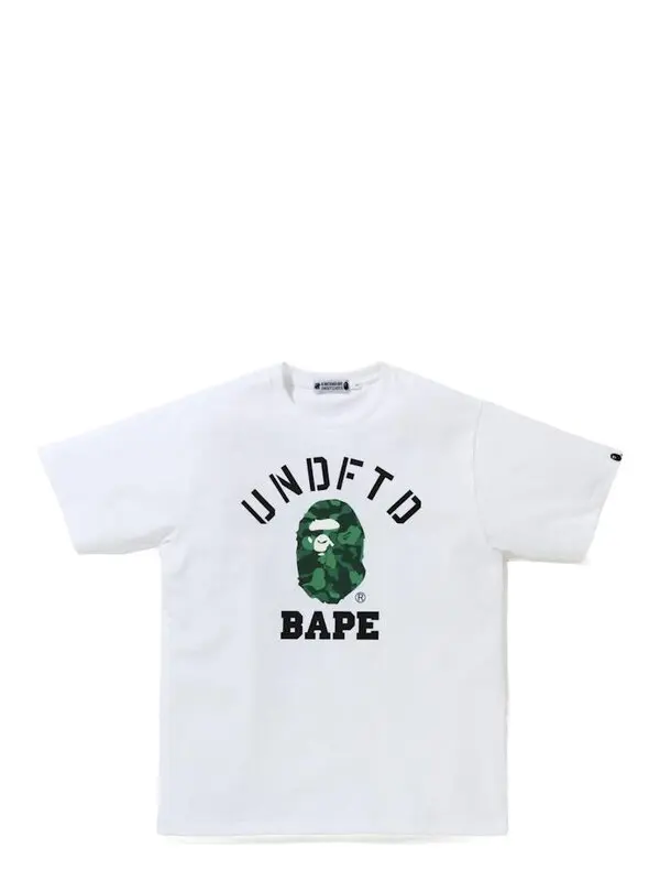 A BATHING APE X Undefeated College Tee Shirt - White