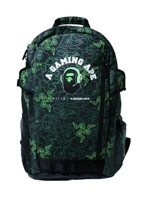 A BATHING APE X Razer Neon Camo Backpack - Green
