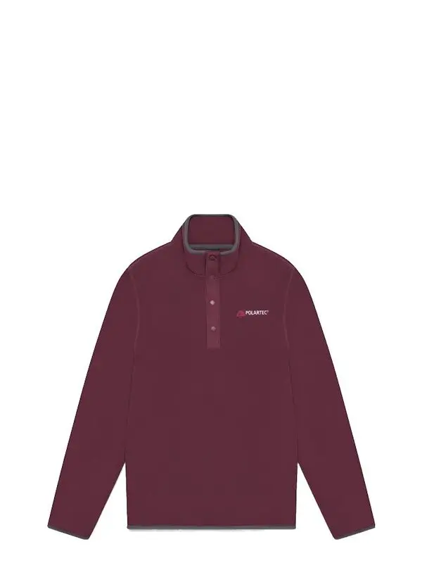 OVO X Polartec Microfleece Snap Mock Neck - Burgundy