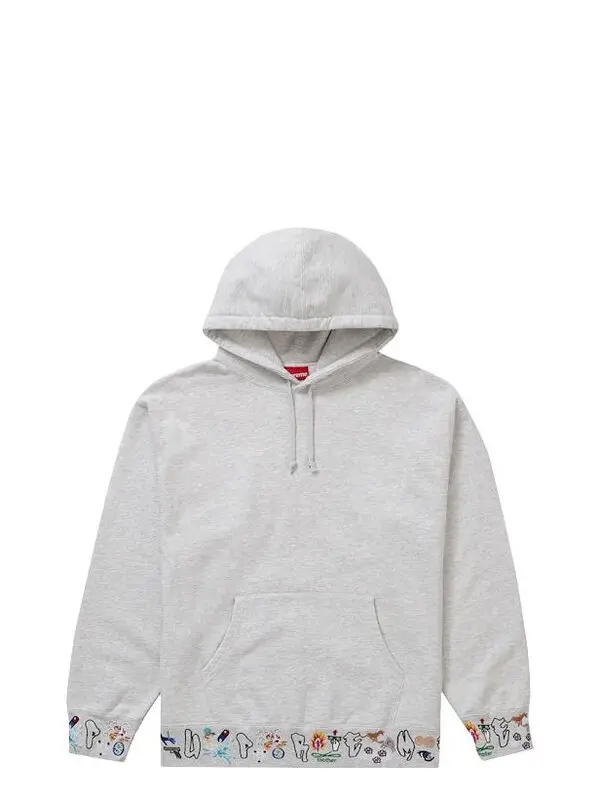 Supreme Aoi Icons Hooded Sweatshirt - Ash Grey