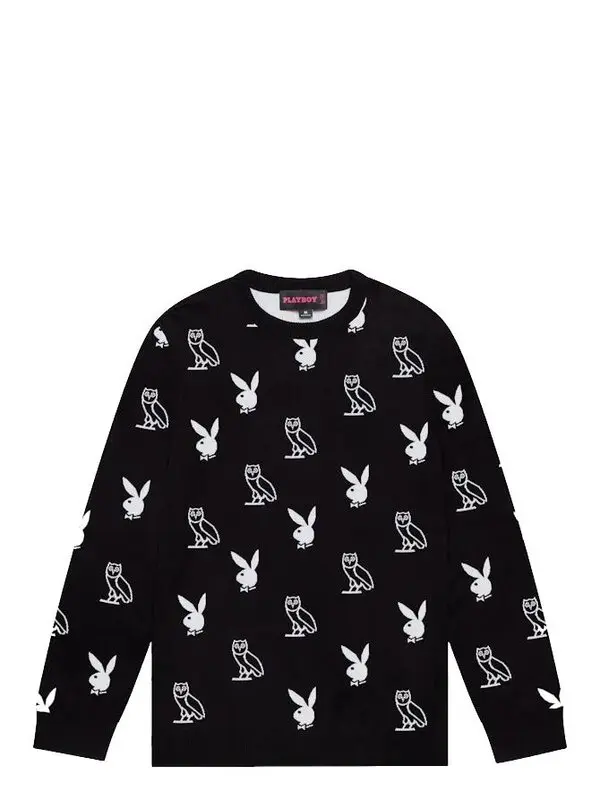 OVO X Playboy Intarsia Sweater - Black