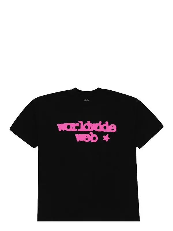 SP5DER Web Tee Shirt - Black/pink