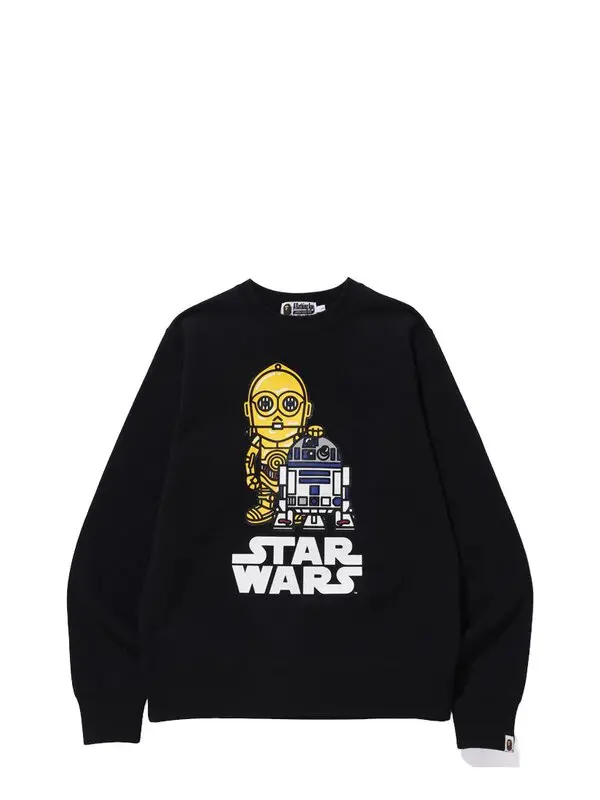 BAPE X Star Wars R2d2 & C3po Crewneck Sweatshirt - Black
