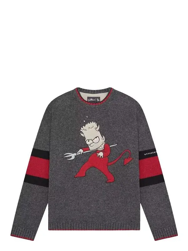 OVO X The Simpsons Knit Sweater - Charcoal Grey