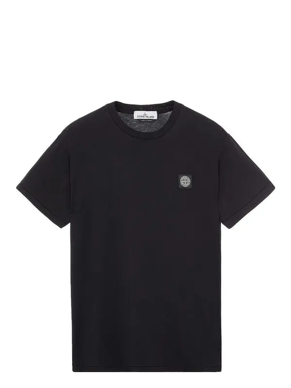 Stone Island 24113 60/2 Cotton Slim Fit Logo Applique T-shirt - Black