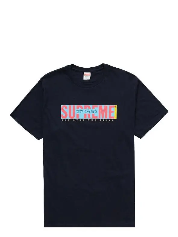 Supreme All Over Tee Shirt - Navy Blue