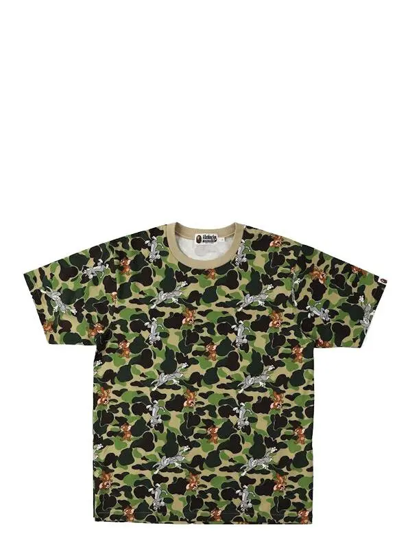 A BATHING APE X Tom And Jerry Camo Tee Shirt - Green
