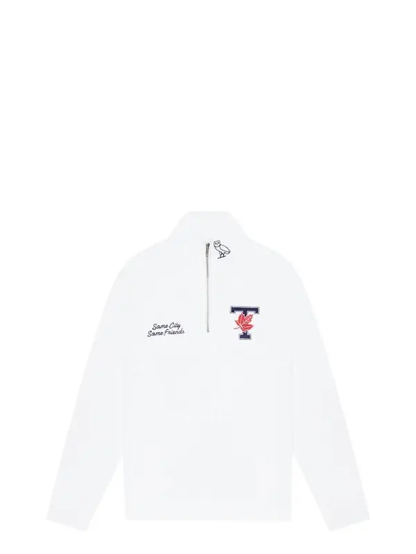 OVO X University Of Toronto Quarter Zip Sweatshirt - White