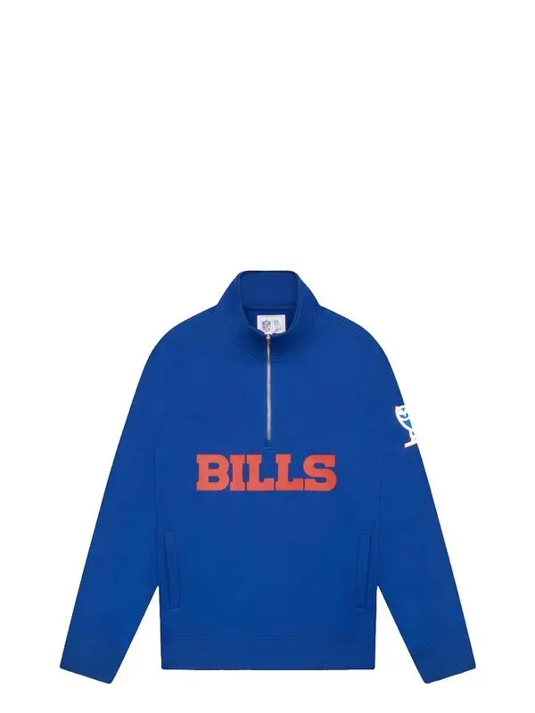 OVO X Nfl Buffalo Bills 1/4 Zip Mock Neck - Blue