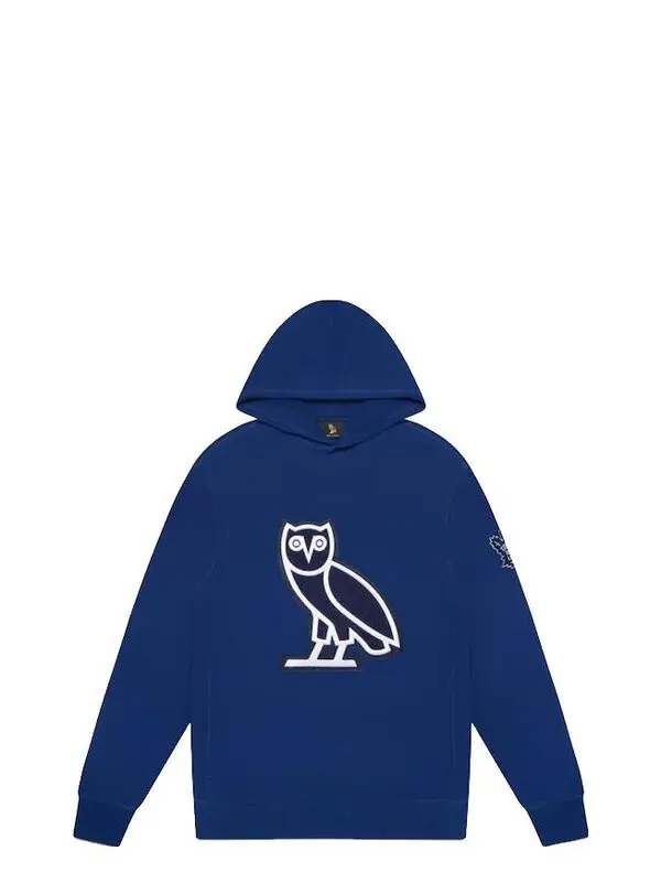 OVO X Toronto Maple Leafs Chenille Owl Hoodie - Blue