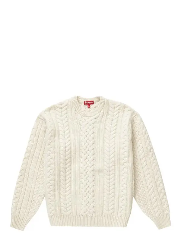 Supreme Appliqué Cable Knit Sweater - Ivory