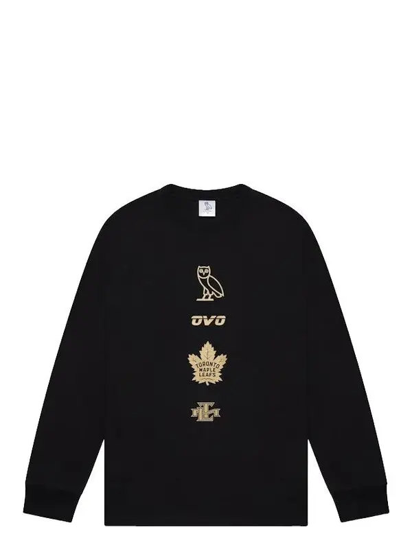 OVO X Toronto Maple Leafs Banner Longsleeve T-shirt - Black