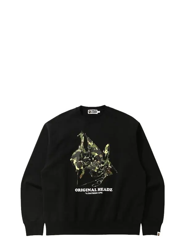 BAPE X Unkle Pointman Logo Relaxed Crewneck Sweatshirt - Black