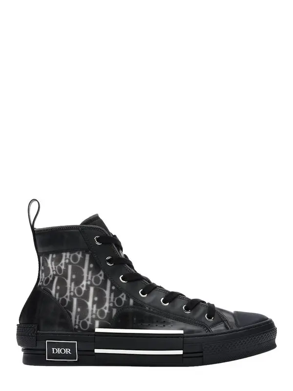 Dior B23 High-top Oblique Canvas Sneakers - Black