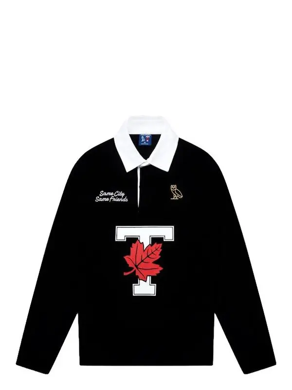 OVO X University Of Toronto Rugby Polo Shirt - Black