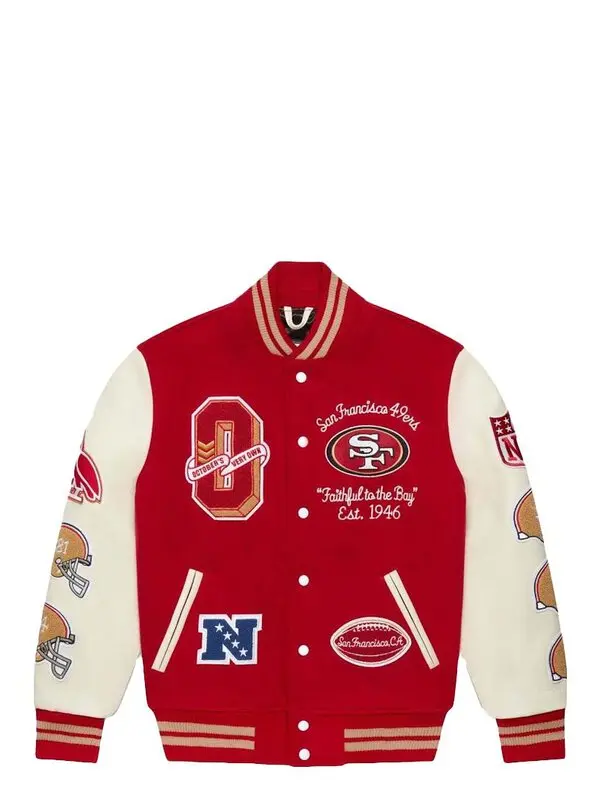 OVO X Nfl San Francisco 49ers Varsity Jacket - Red