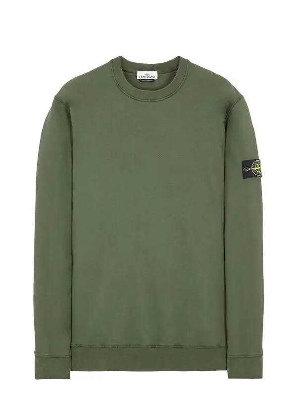 Stone Island 63020 Brushed Cotton Fleece Crewneck Sweatshirt - Sage