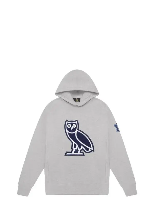 OVO X Toronto Maple Leafs Chenille Owl Hoodie - Heather Grey