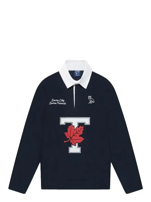 OVO X University Of Toronto Rugby Polo Shirt - Navy Blue