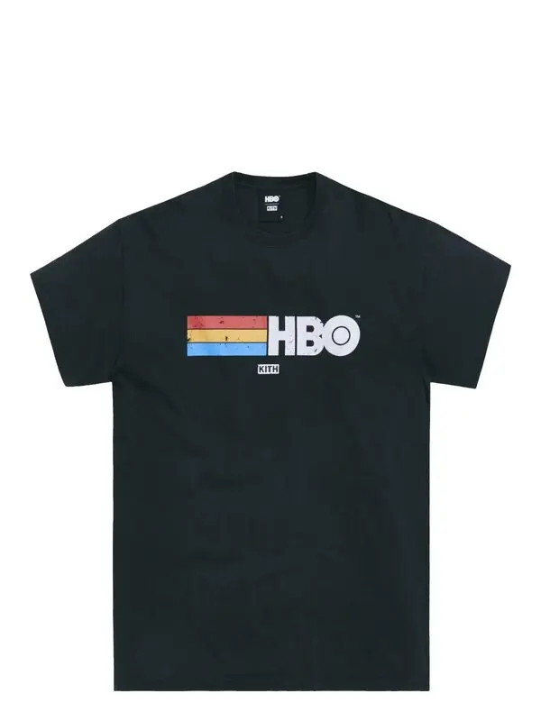 Kith Hbo Rainbow Logo Vintage Tee Shirt - Black