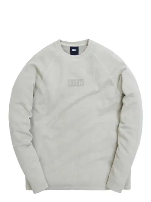 Kith Johnson Crystal Wash Baby Terry Long Sleeve Tee Shirt - Oyster Mushroom