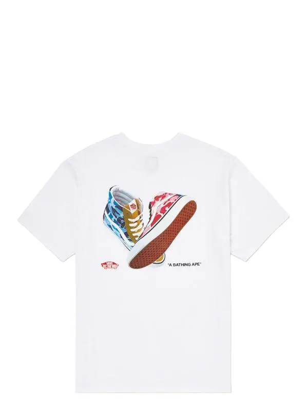 A BATHING APE X Vans Sk8 Hi Tee Shirt - White