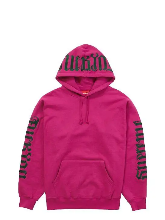 Supreme Ambigram Hooded Sweatshirt - Raspberry