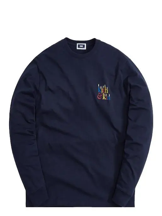Kith Kin Menorah Long Sleeve Tee Shirt - Nocturnal