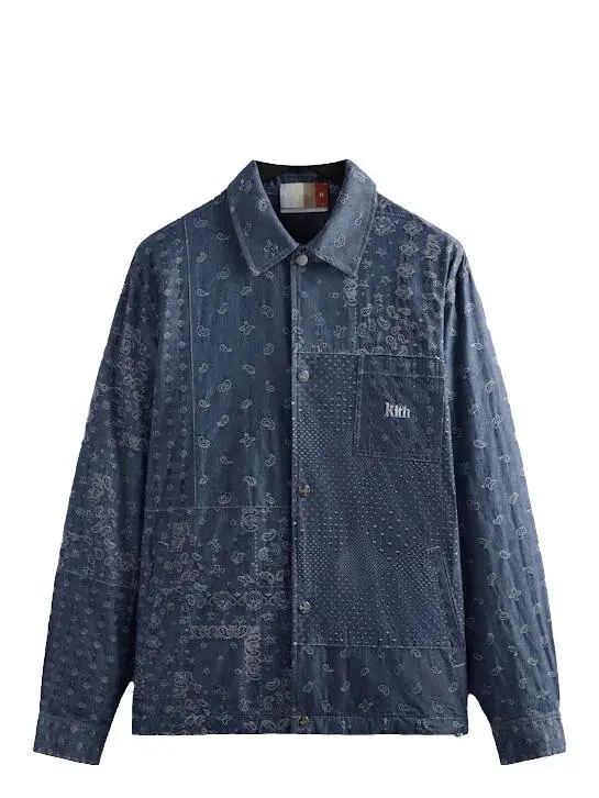 Kith Japanese Patchwork Jacquard Coaches Jacket - Light Indigo