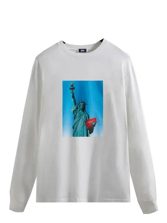 Kith Lady Liberty In Love Long Sleeve Tee Shirt - White
