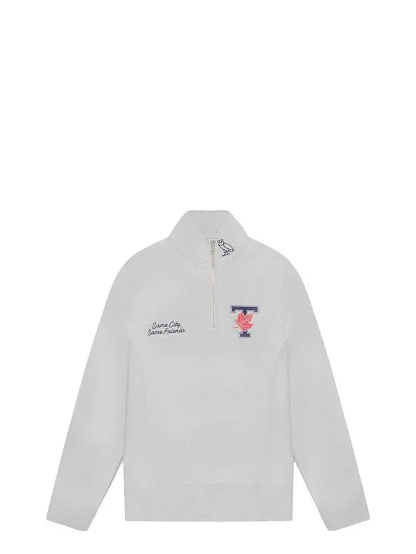 OVO X University Of Toronto Quarter Zip Sweatshirt - Heather Grey