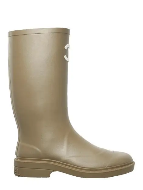 Chanel Rubber Rain Boots - Dark Beige