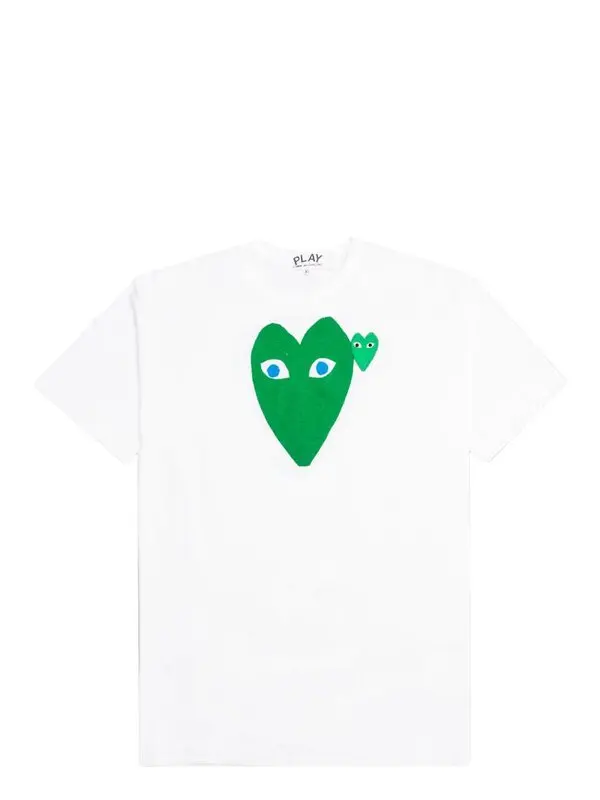 Play Comme Des Garcon Blue Eyed Green Heart T-shirt - White