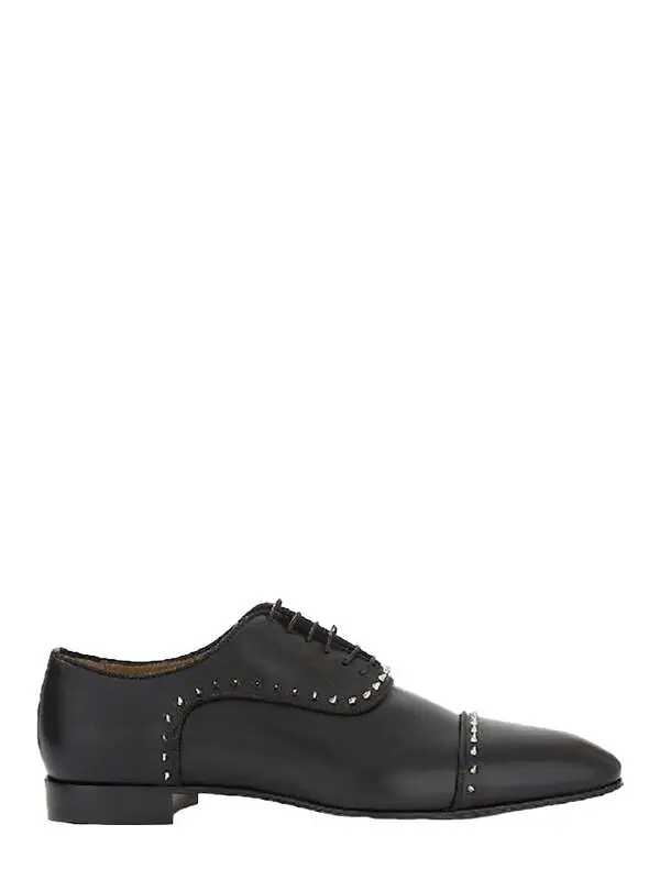 CHRISTIAN LOUBOUTIN Eaton Flat Leather Oxford - Black/silver