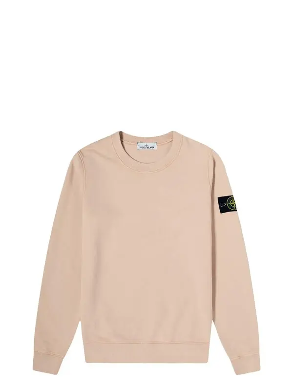 Stone Island Garment Dyed Cotton Crewneck Sweatshirt - Antique Rose