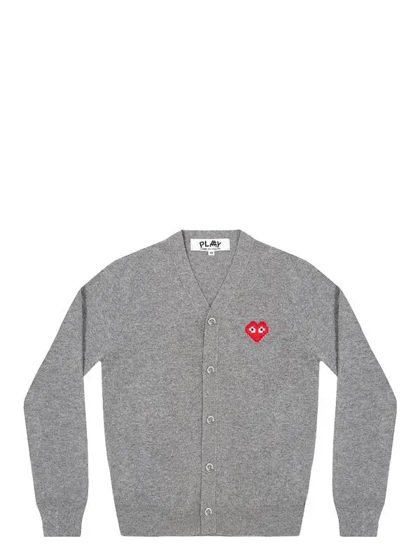 Play Comme Des Garcon X Invader Cardigan - Top Grey