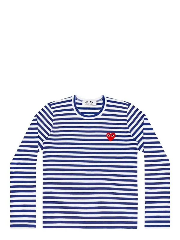 Play Comme Des Garcon Striped Long Sleeve T-shirt - Blue/white