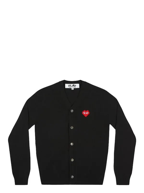 Play Comme Des Garcon X Invader Cardigan - Black