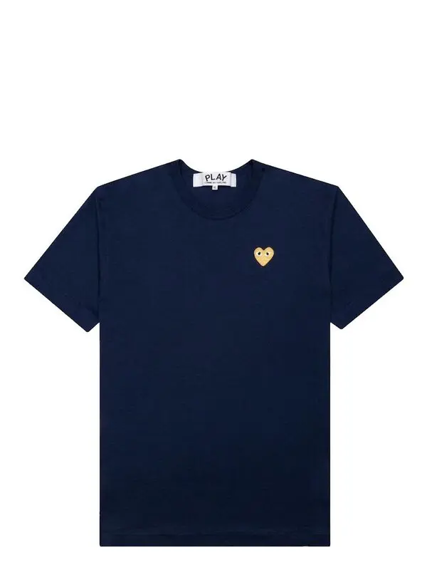 Play Comme Des Garcon Gold Heart T-shirt - Navy Blue