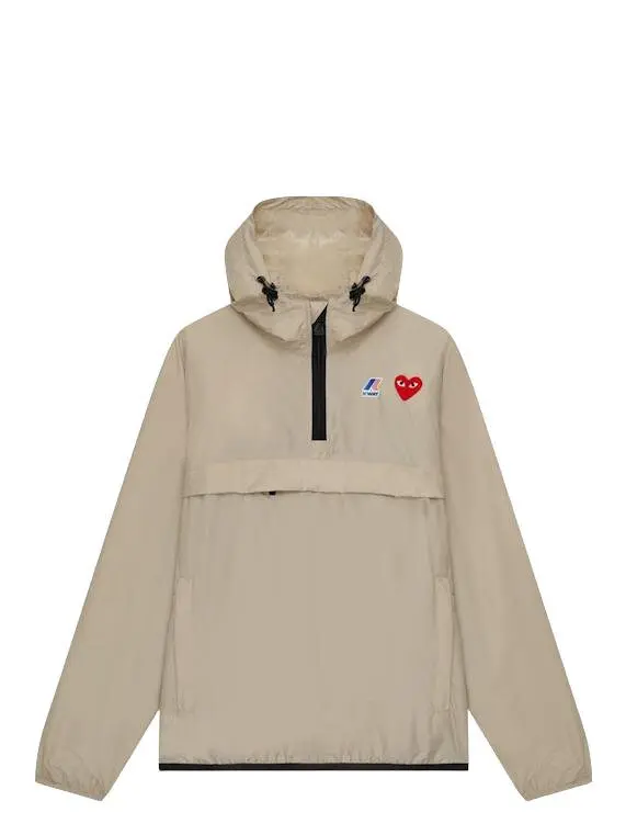 Play Comme Des Garcon X Kway Claude Halfzip Jacket - Beige